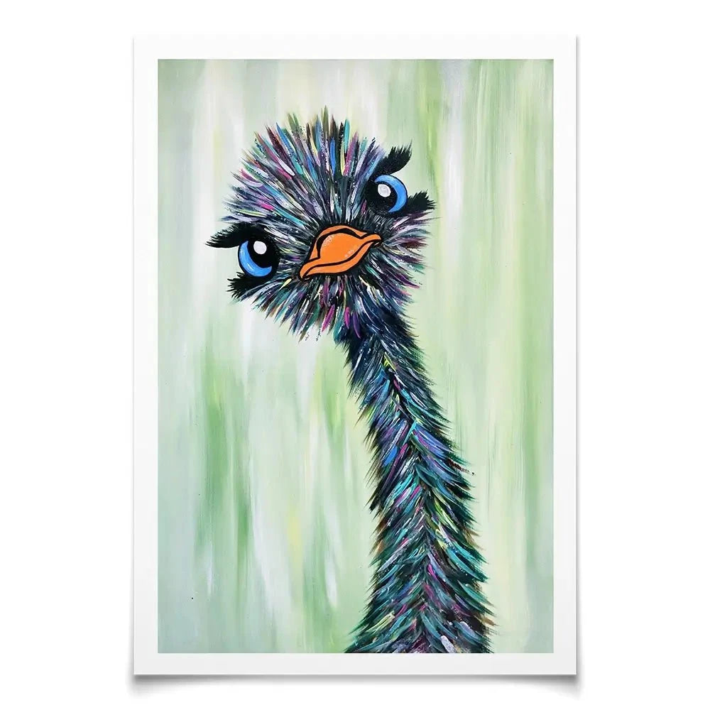 Funky Ostrich Art Print