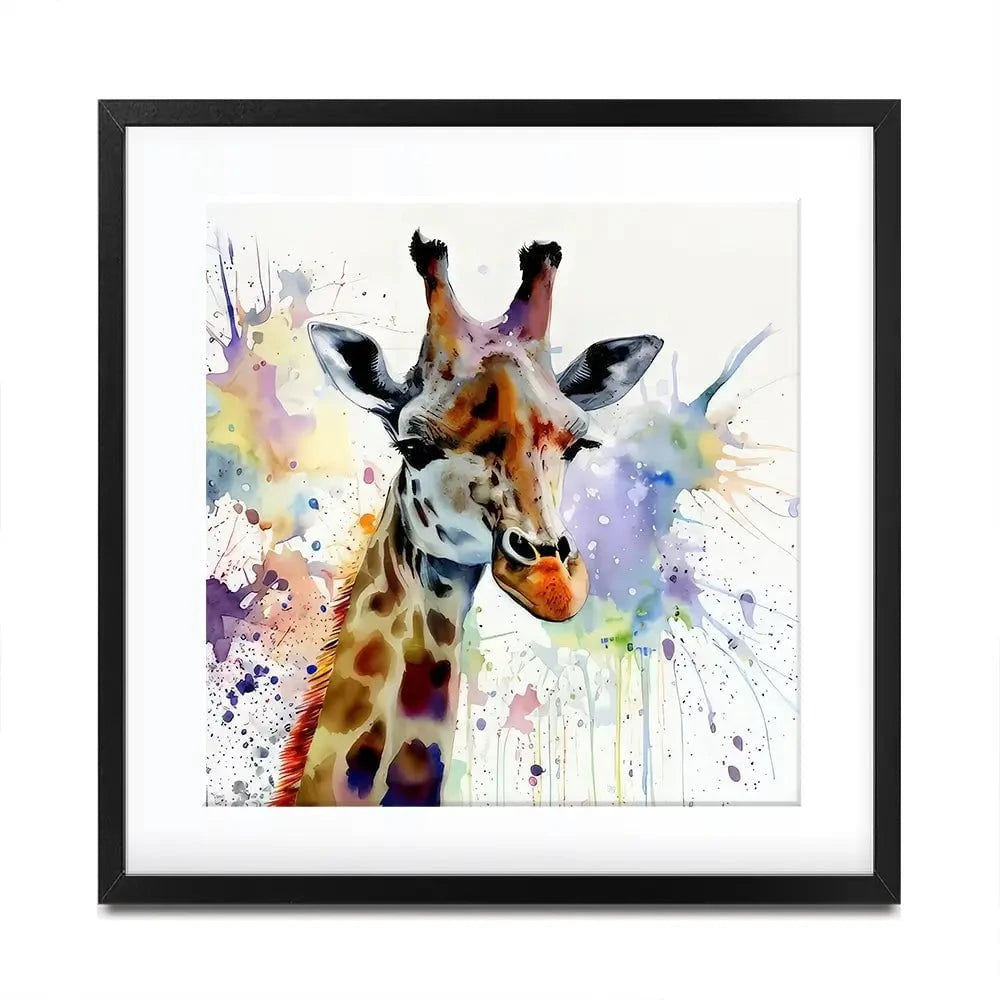 Giraffe Power Square Framed Art Print