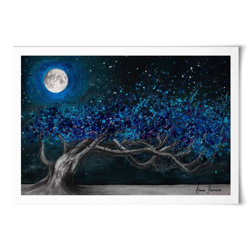 Glowing Midnight Tree Art Print