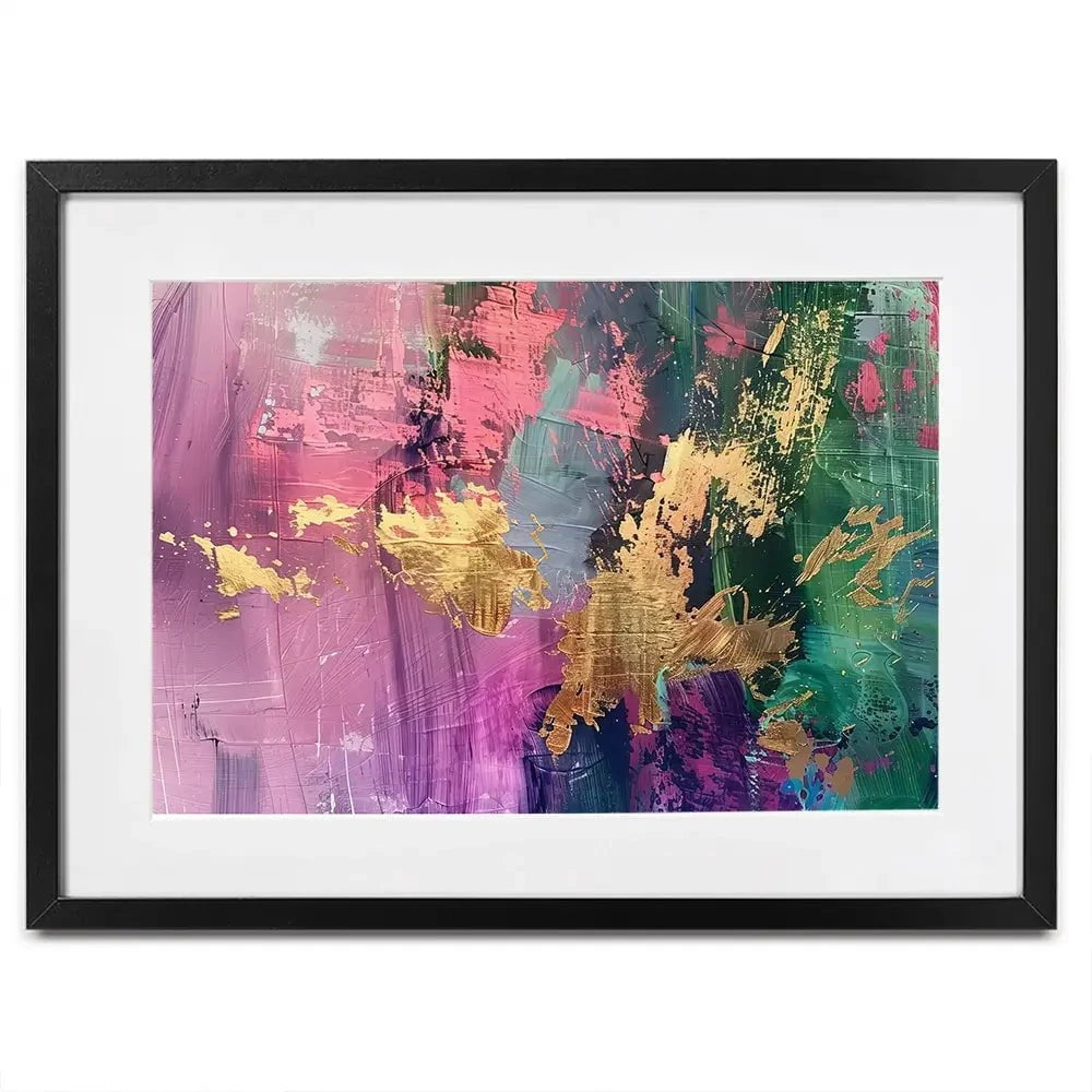 Gold Touched Abstract Framed Art Print
