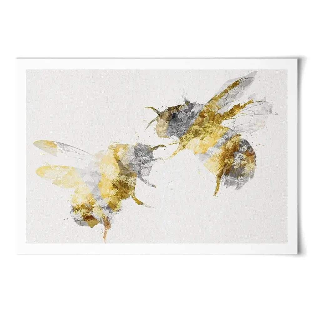 Golden Bees Art Print