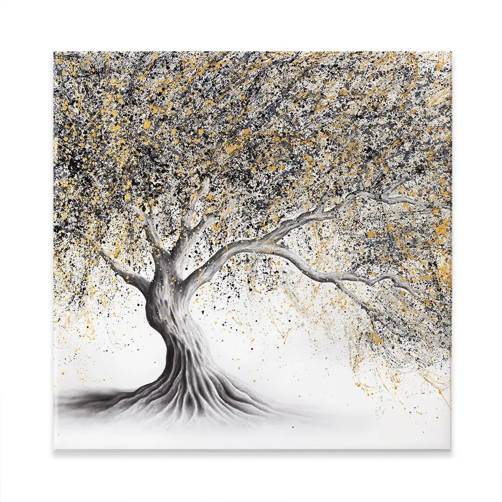 Golden Onyx Tree Square Canvas Print