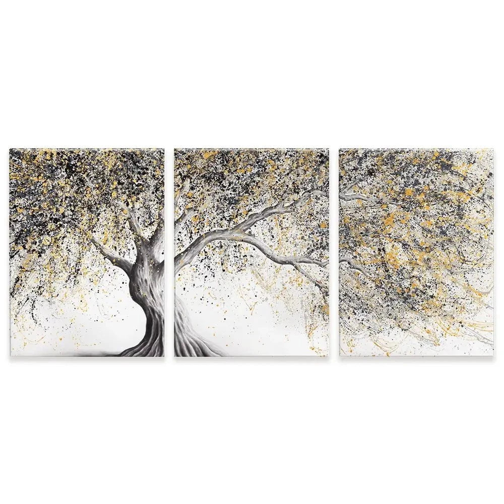 Golden Onyx Tree Trio Canvas Print