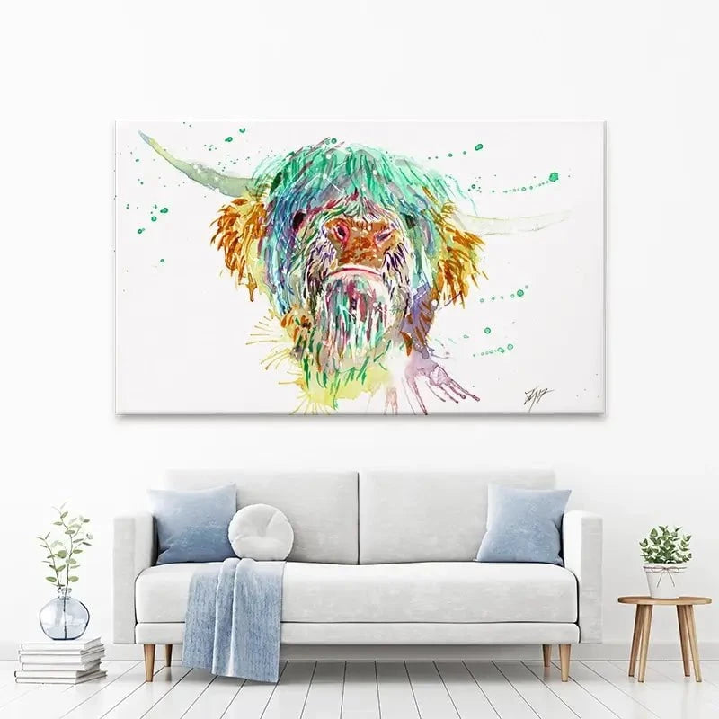 Grumpy Cow Canvas Print