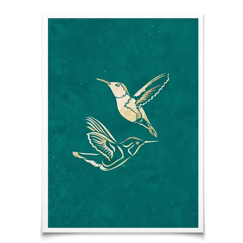 Happy Hummingbirds Art Print