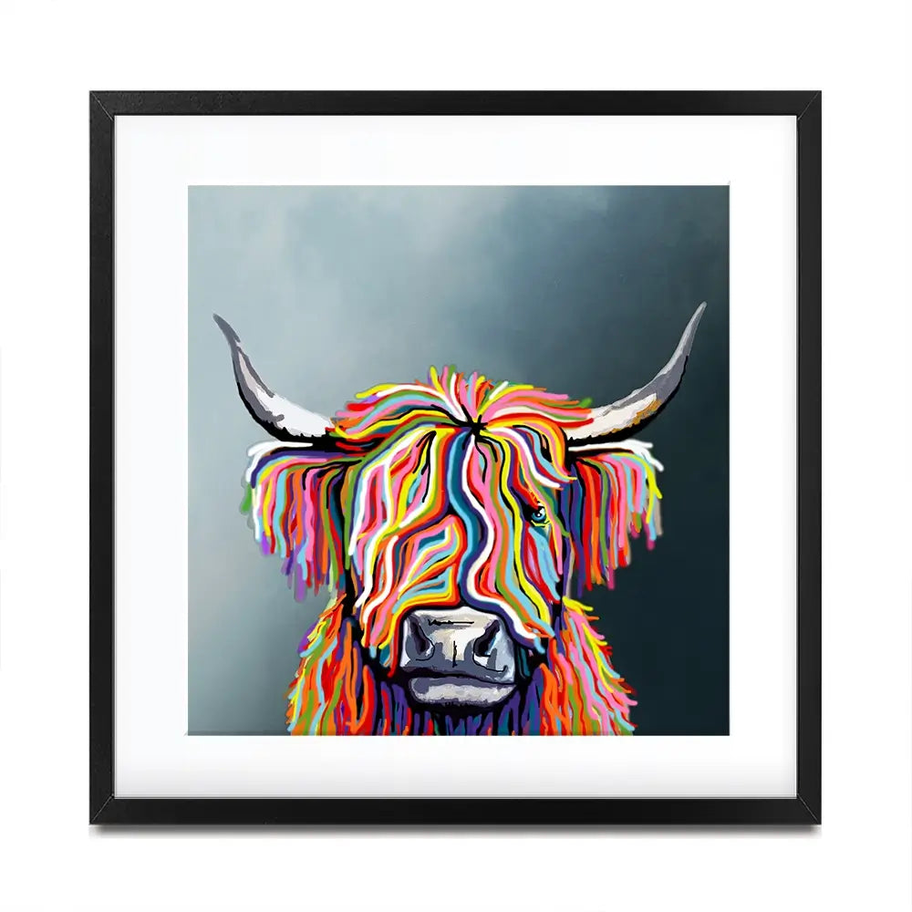 Highland Cow Square Framed Art Print