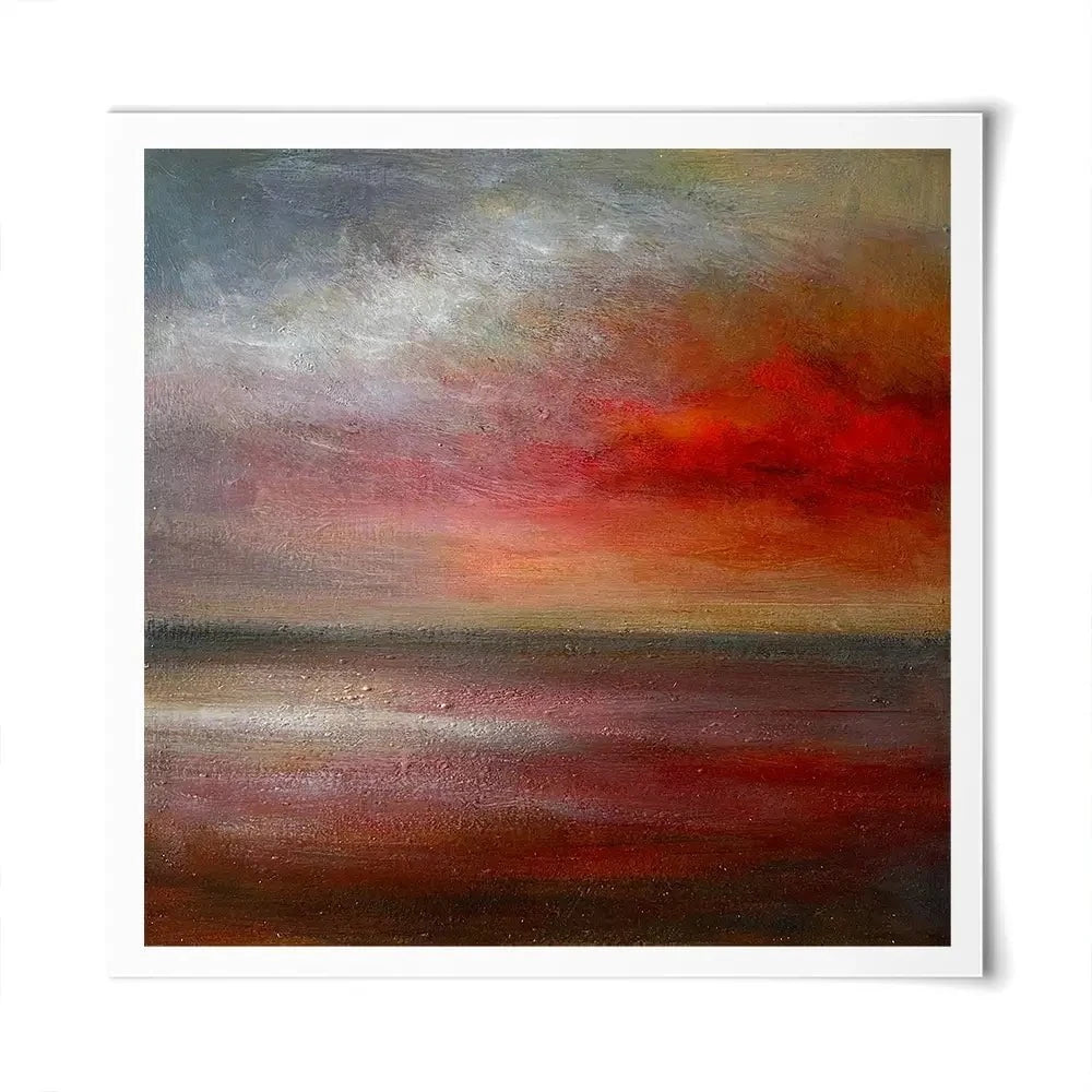 Intense Red Clouds Square Art Print