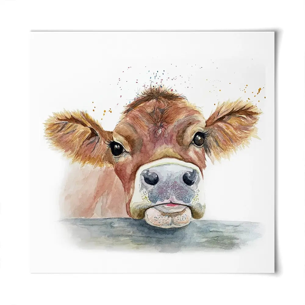 Jersey Cow Square Art Print