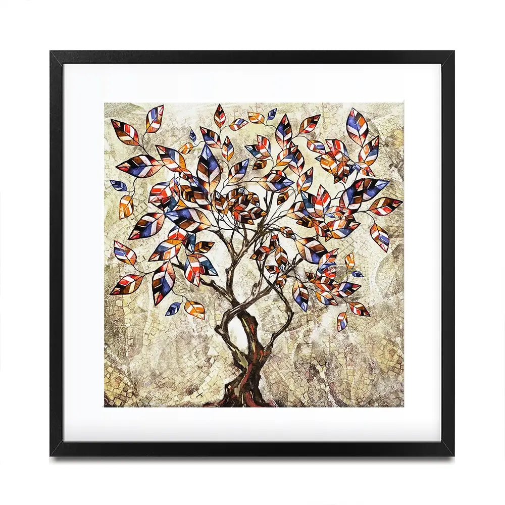 Leafy Adventure Square Framed Art Print