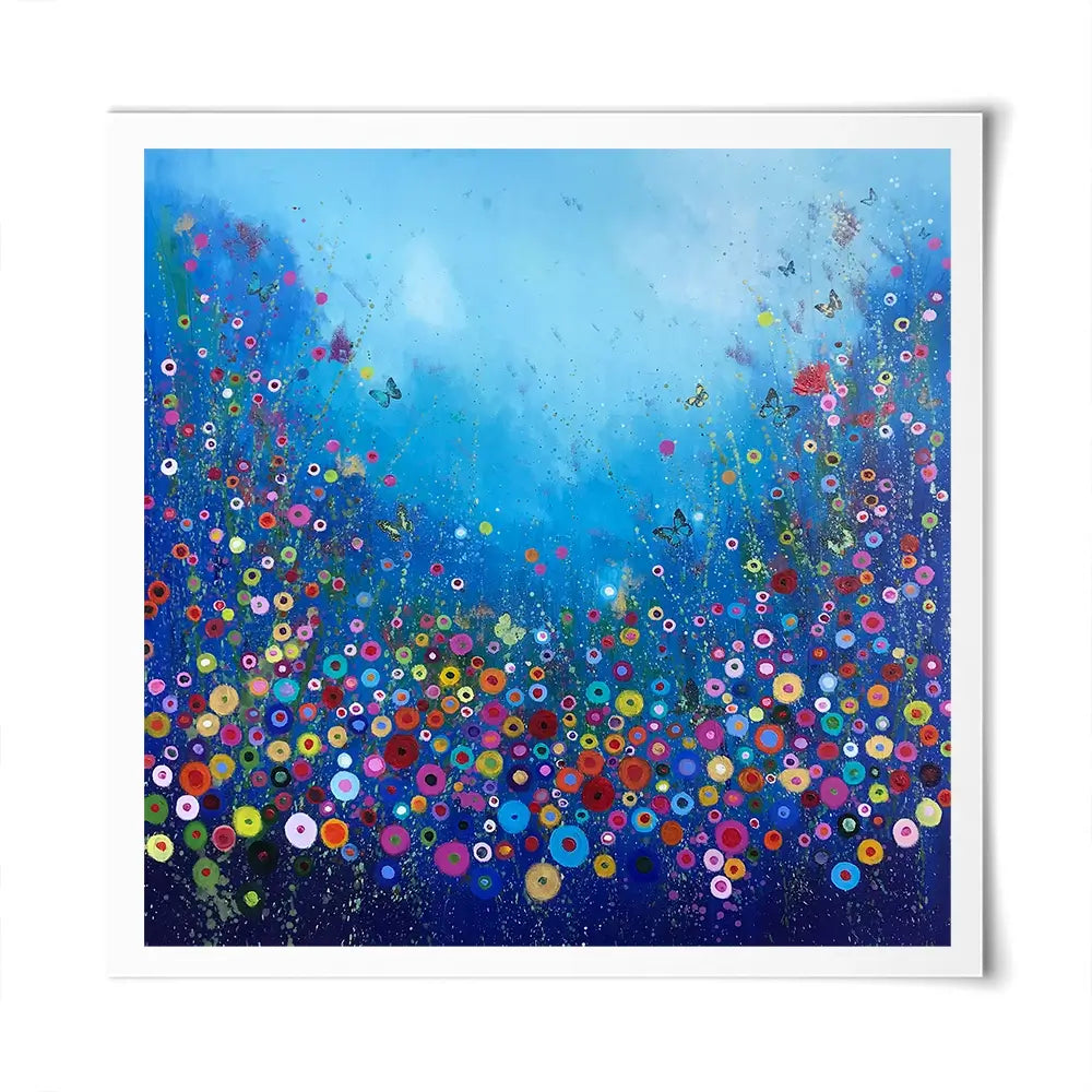 Let Me Love You Blue Square Art Print