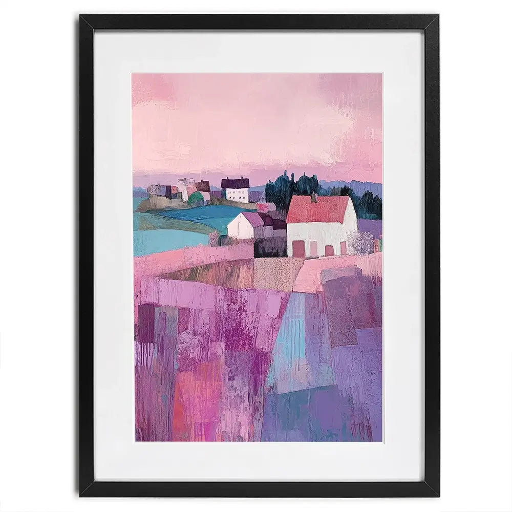 Lilac Patchwork Framed Art Print