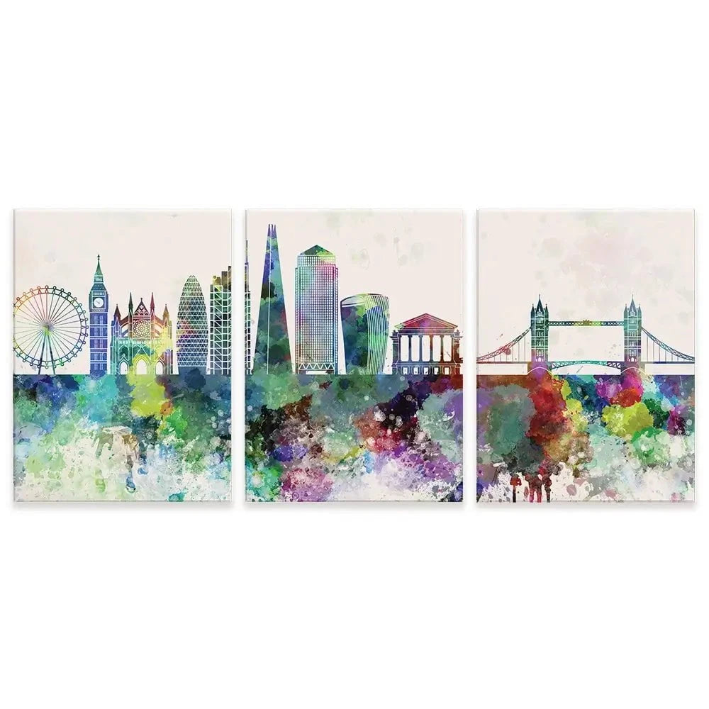 London Skyline Trio Canvas Print