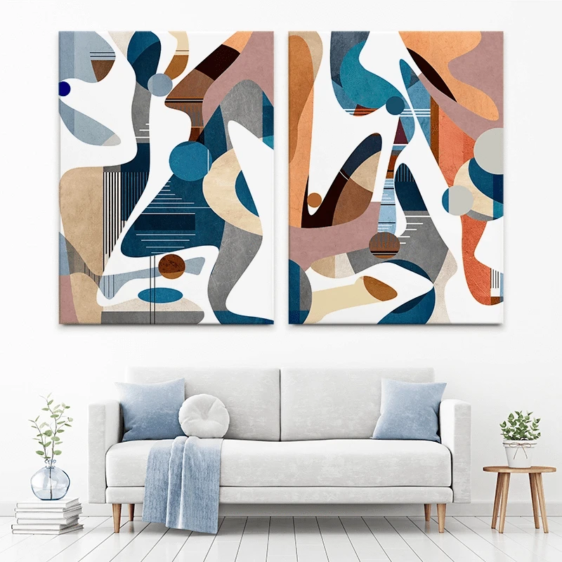 Moving Shapes Duo Canvas Print