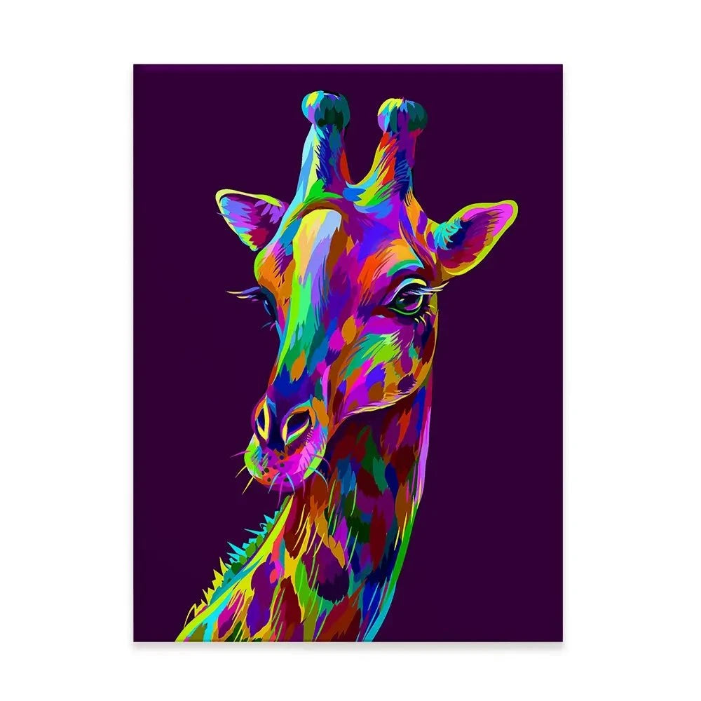 Neon Giraffe Canvas Print
