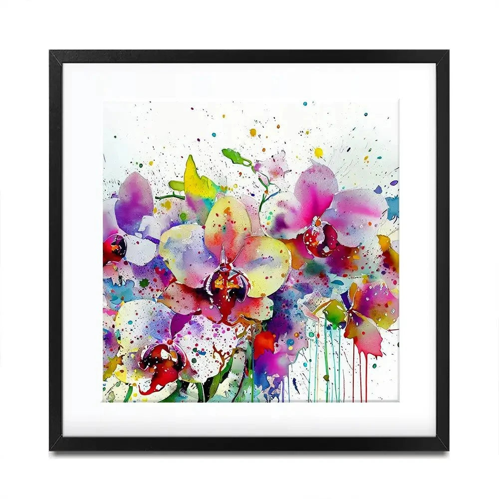 Orchid Blast Square Framed Art Print