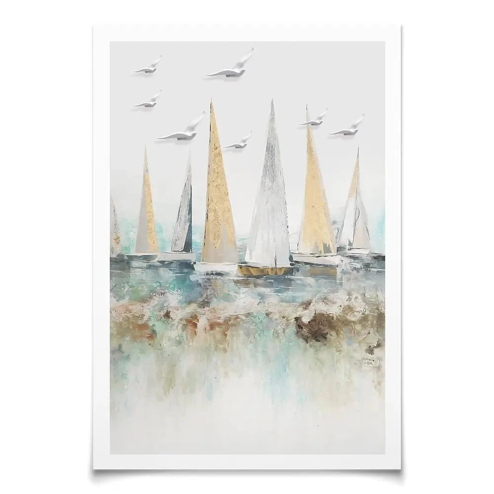 Pastel Sail Boats Art Print