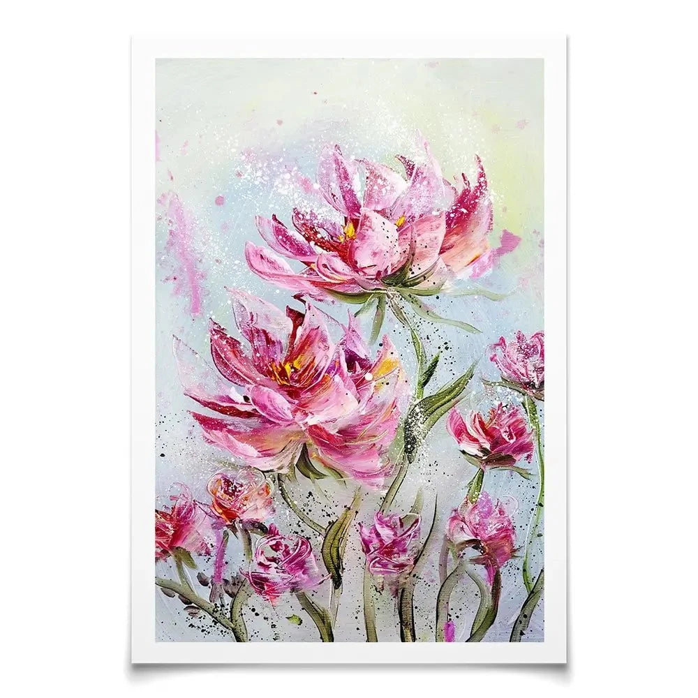 Pink Flower Splash Art Print