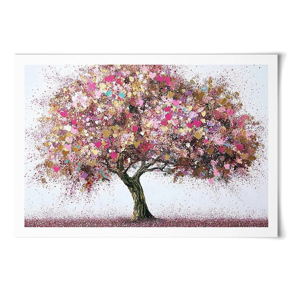 Pink Tree Of Love Art Print
