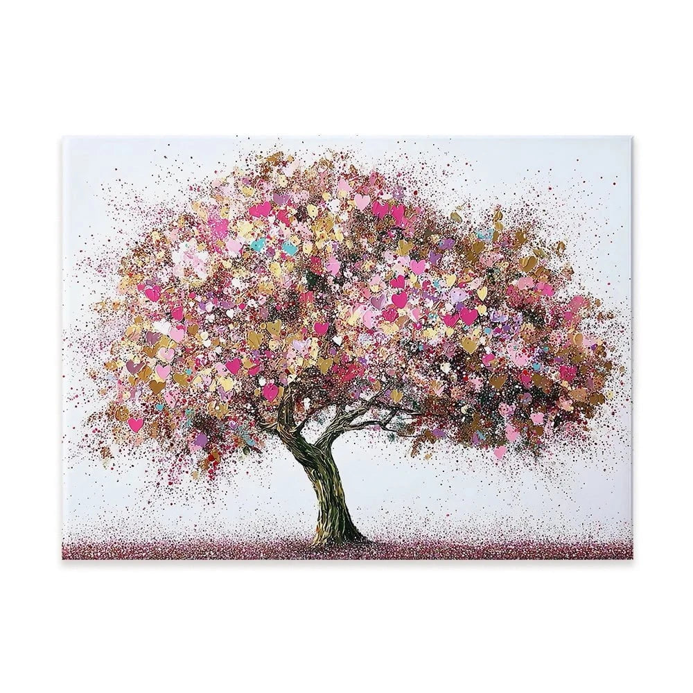 Pink Tree Of Love Canvas Print