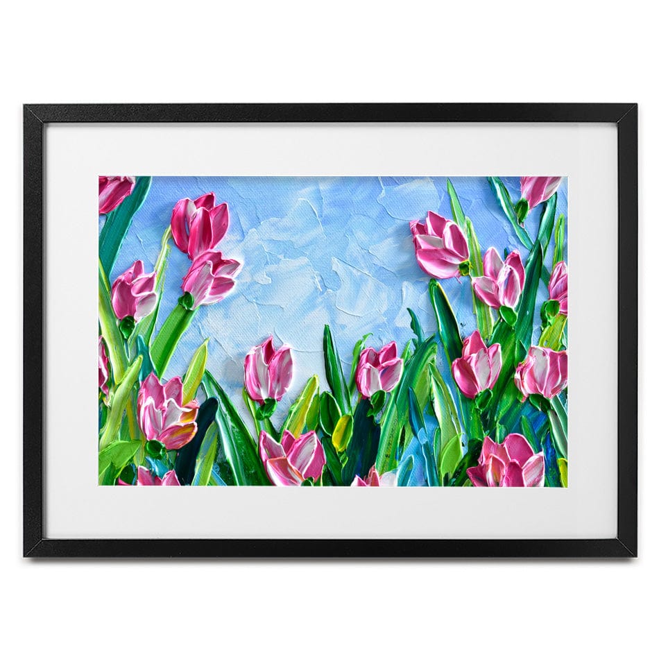 Pink Tulips Framed Art Print