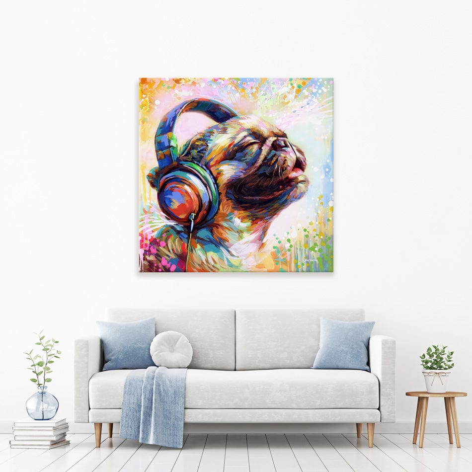 Pug's Beat Bliss Canvas Print