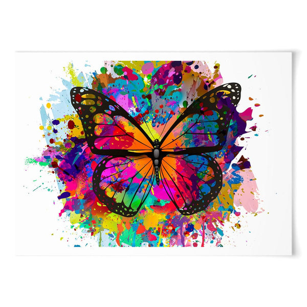 Rainbow Butterfly Paint Splash Art Print – Art Print Shop