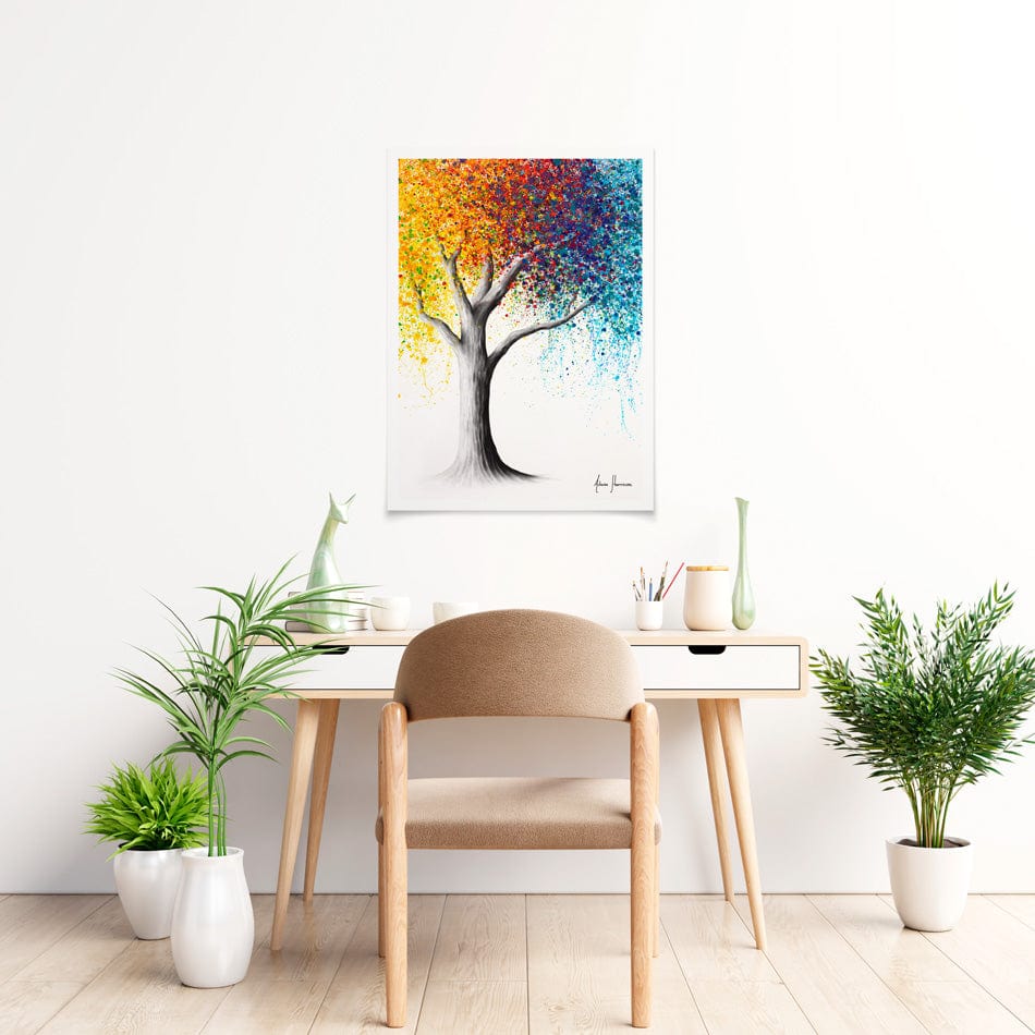 Rainbow Rollicking Tree Art Print – Art Print Shop