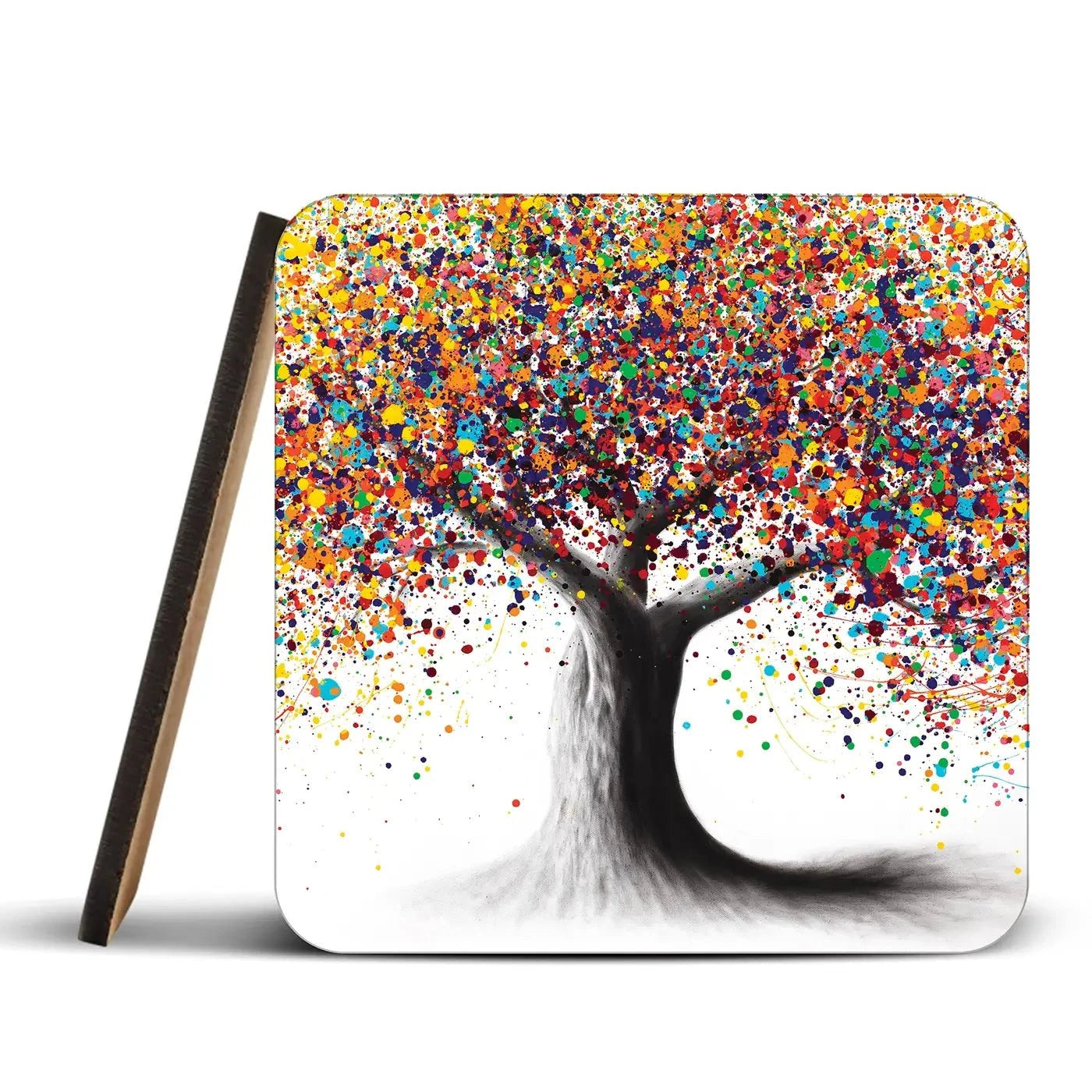 Rainbow Soul Tree Coaster Set | Rainbow Soul Tree Art Coasters