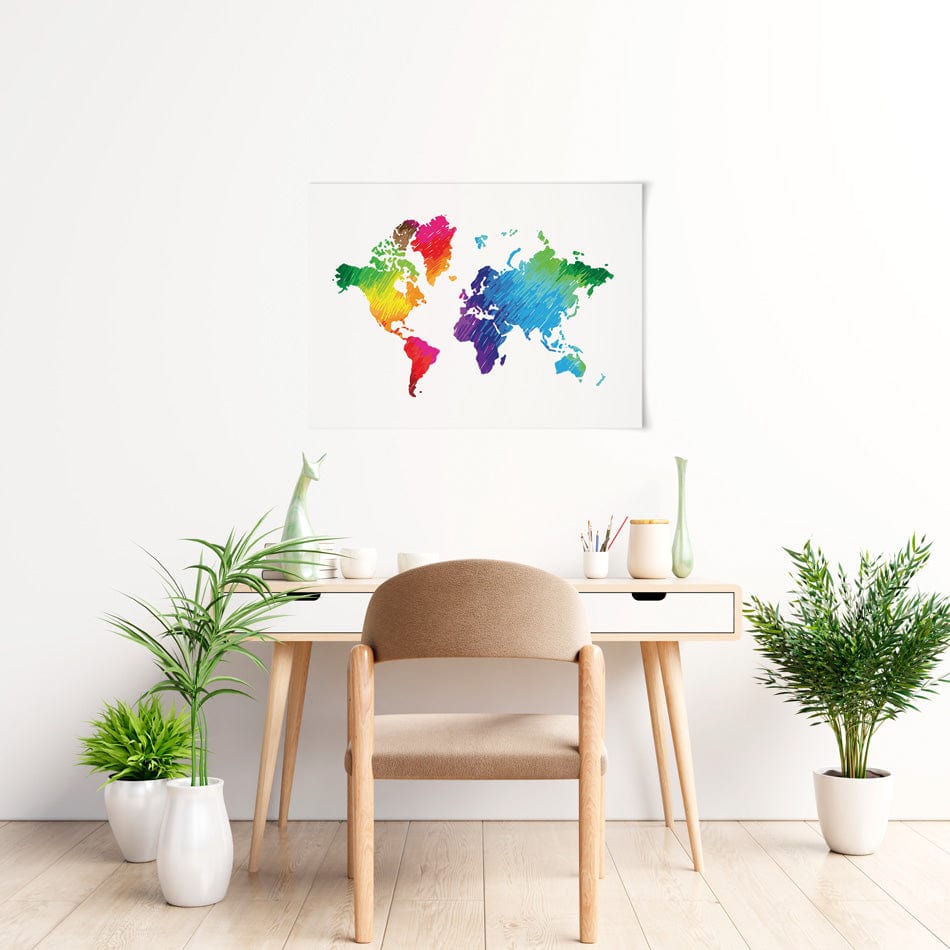 Rainbow World Map Art Print – Art Print Shop