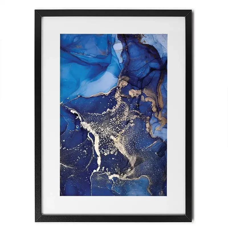 Rich Blue Marble Framed Art Print