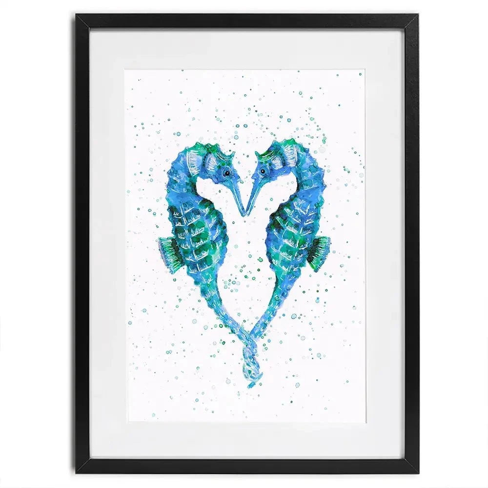 Seahorse Heart Framed Art Print
