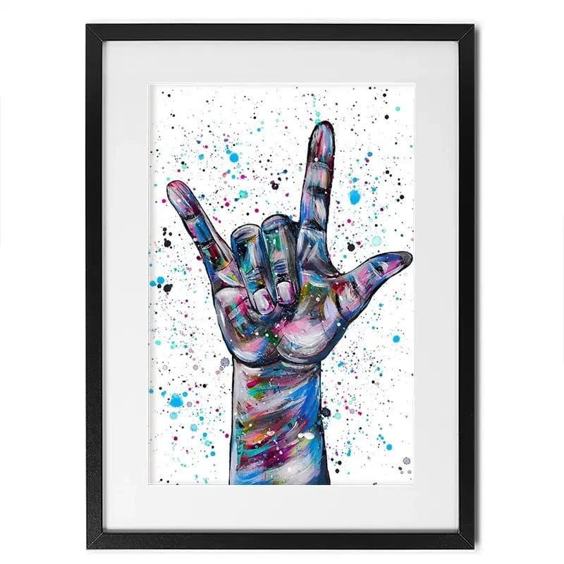 Sign Language I Love You Framed Art Print