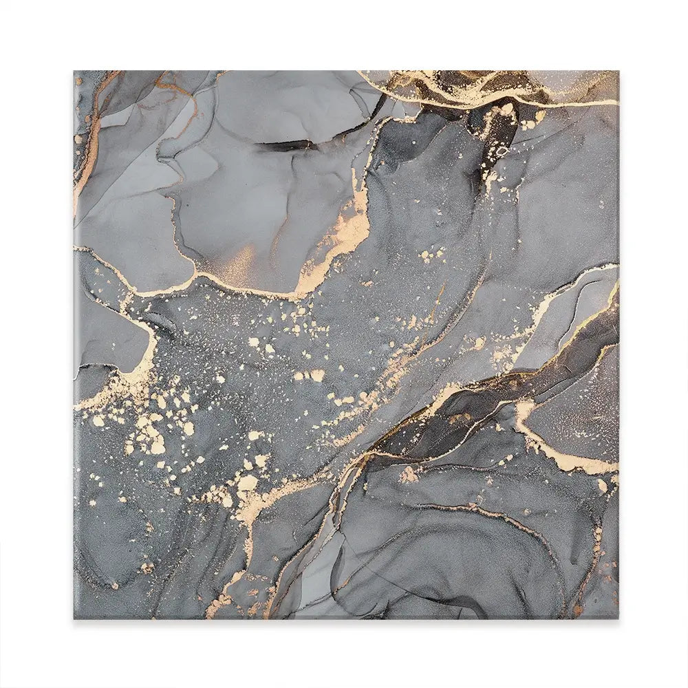 Slate Grey Marble Square Canvas Print