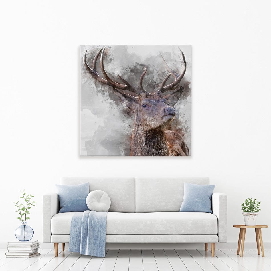 Stag Square Canvas Print