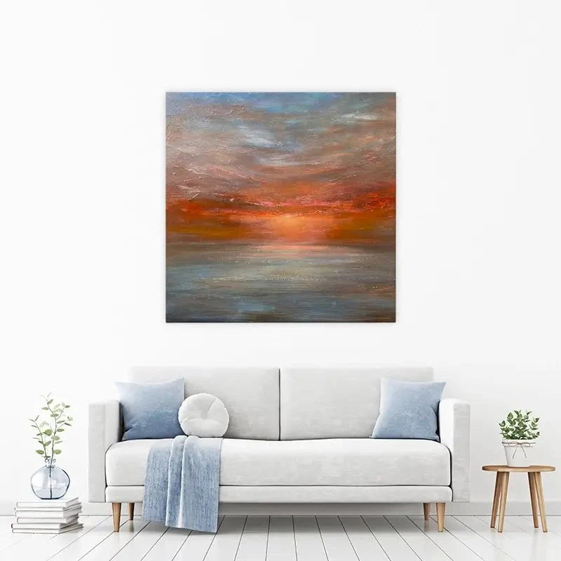 Sun Rising Over The Sea Canvas Print