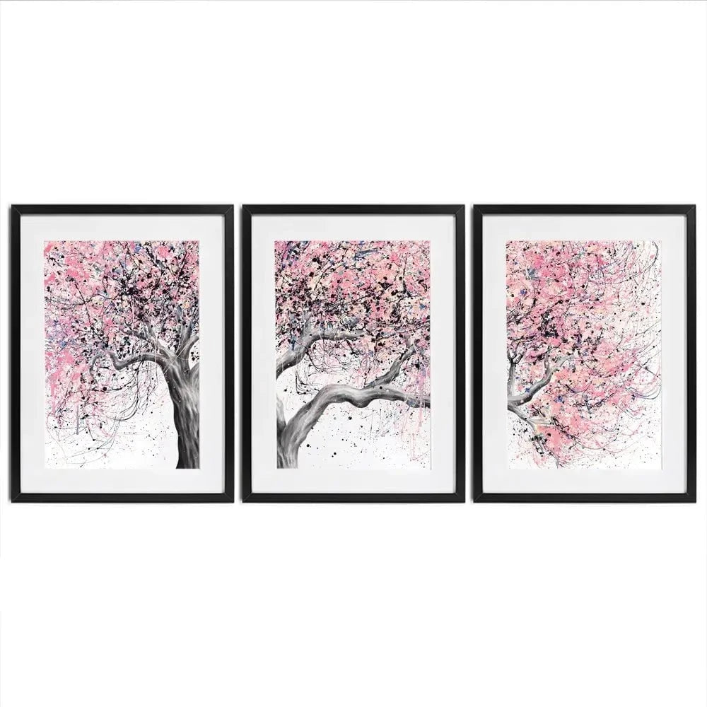 Taffy Blossom Tree Framed Art Print Trio