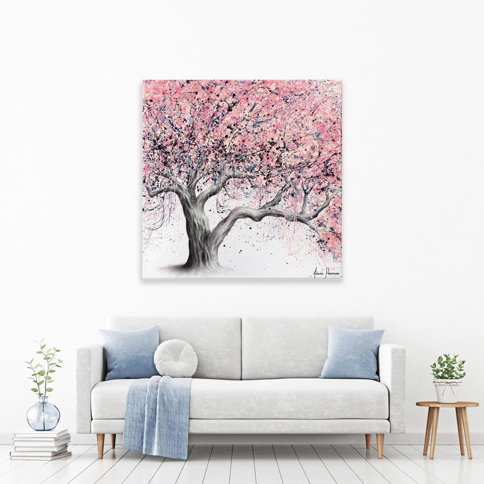Taffy Blossom Tree Square Canvas Print