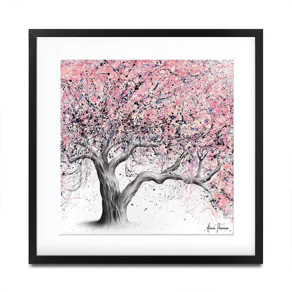 Taffy Blossom Tree Square Framed Art Print