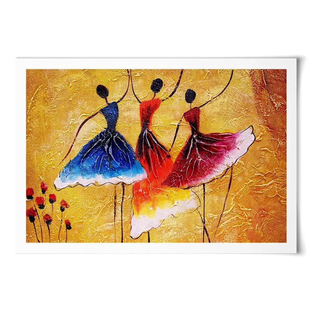 Three Dancing Ladies Art Print