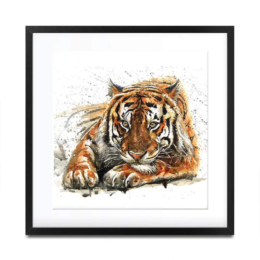 Tiger Paint Splash Square Framed Art Print