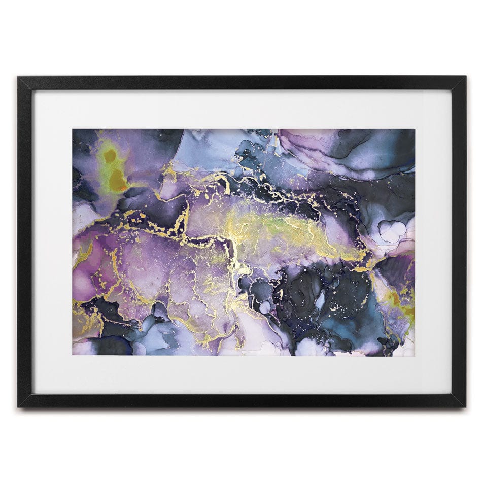 Watercolour Marble Purple Blend Framed Art Print