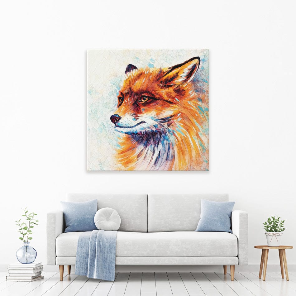Wild Fox Square Canvas Print