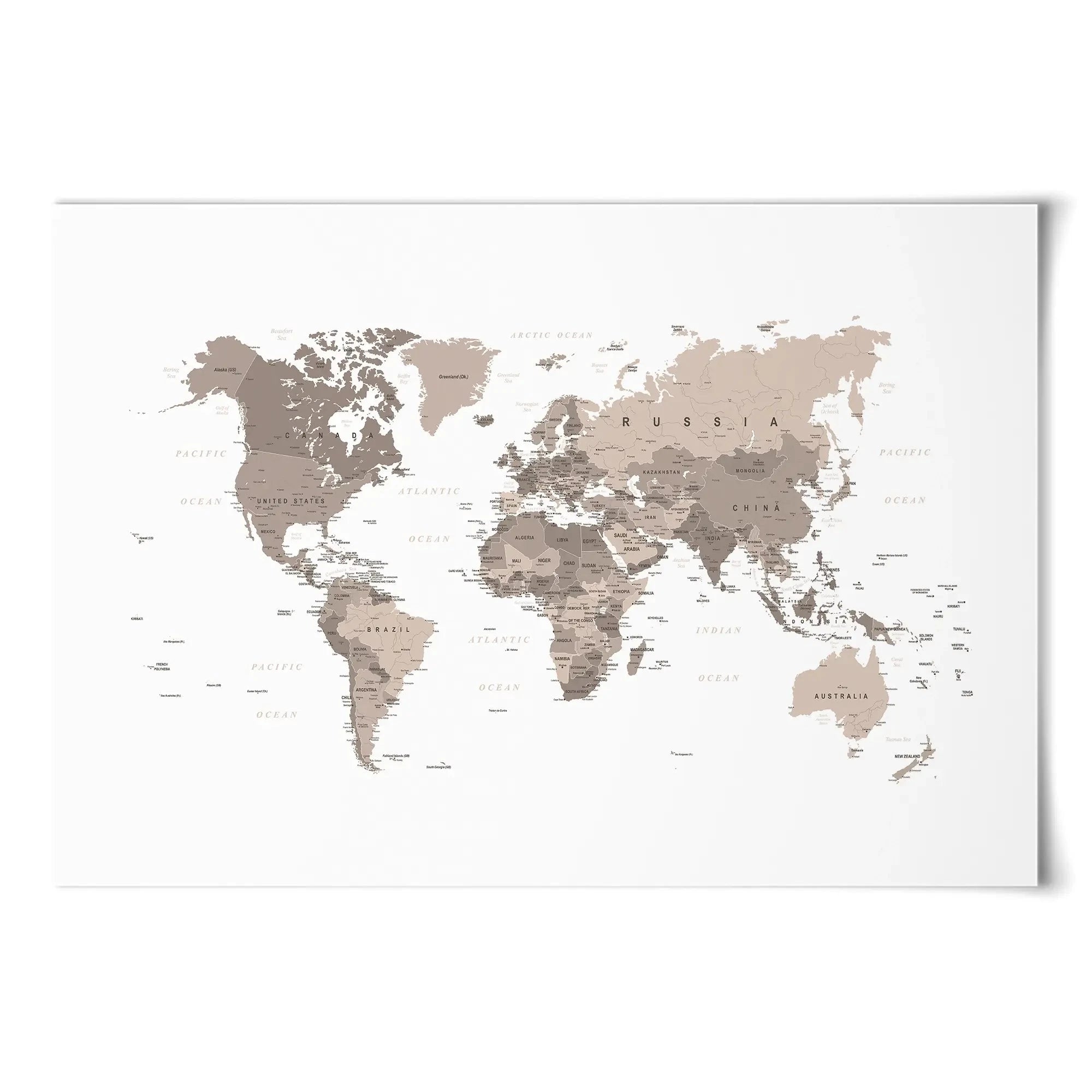 World Map Sepia Art Print