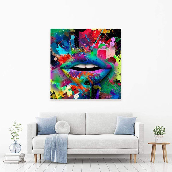 Abstract Lips Canvas Print – Art Print Shop
