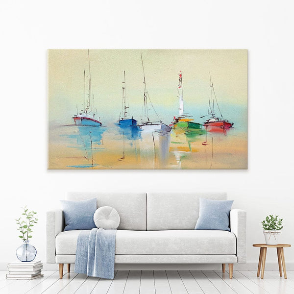 Boats From Afar Canvas Print – Art Print Shop