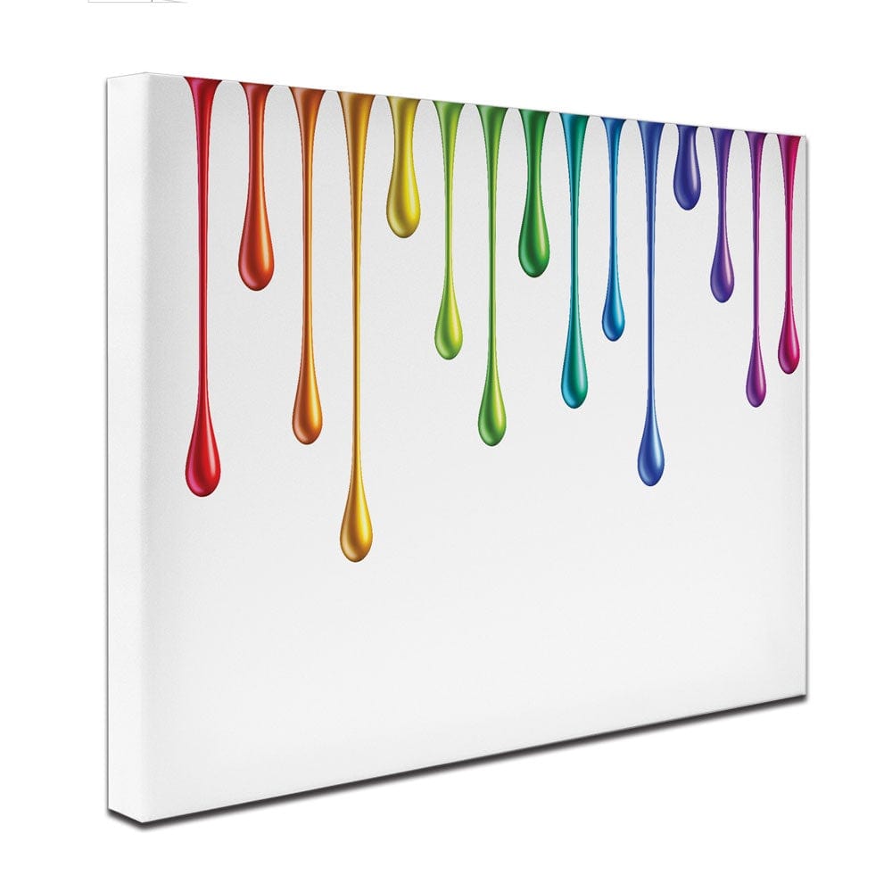 Coloured Paint Drips Canvas Print – Art Print Shop