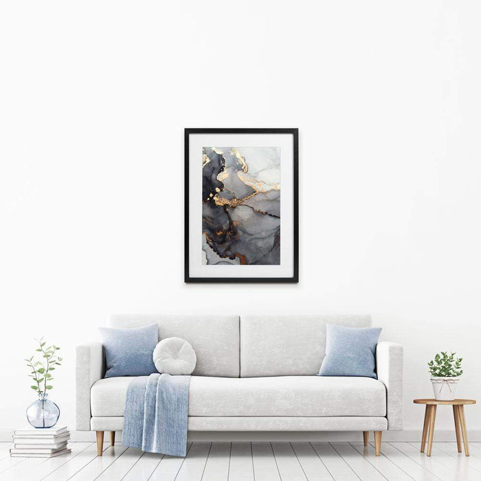 Grey Marble Tones Framed Art Print
