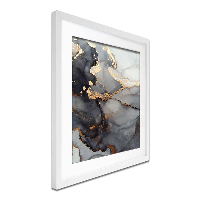 Grey Marble Tones Framed Art Print