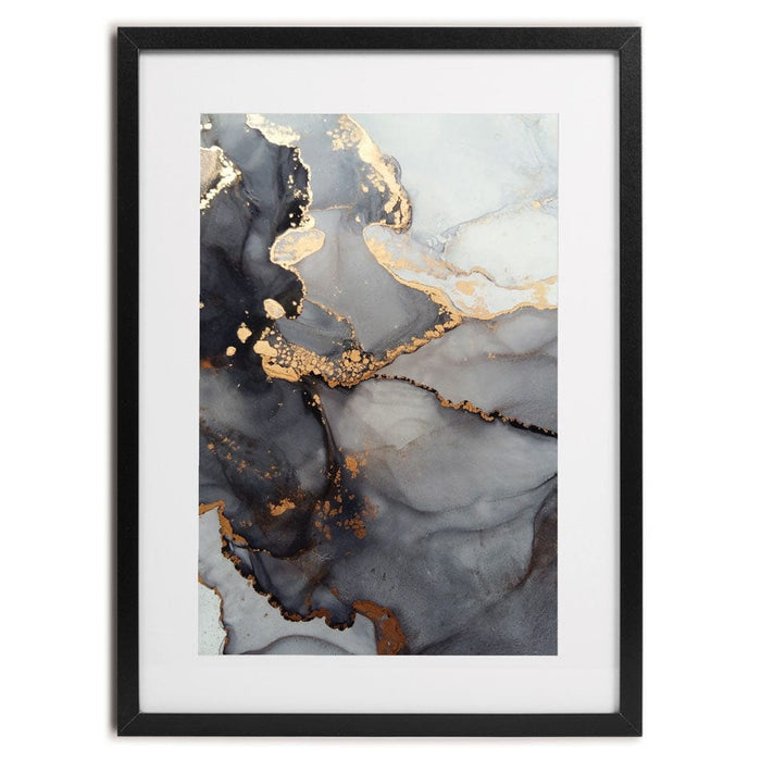 Grey Marble Tones Framed Art Print