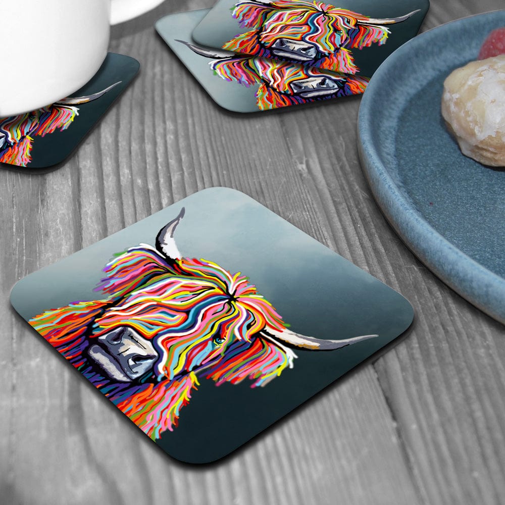 Highland Cow Coaster Set – Art Print Shop